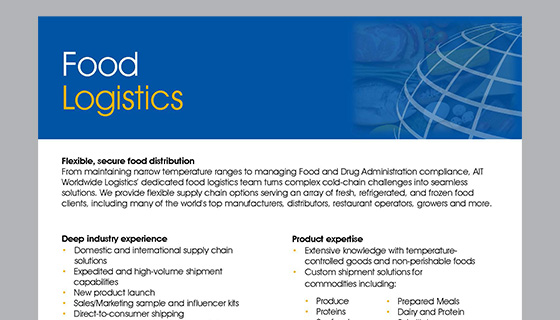 AIT's food logistics team helps global restaurant chain